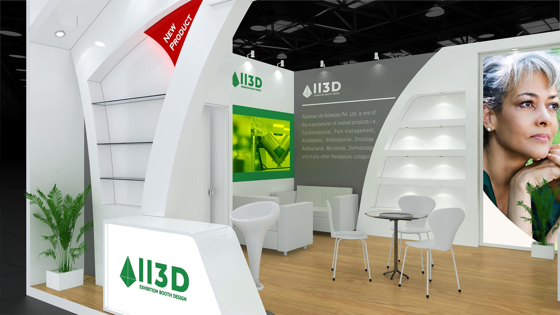 Exhibition Stand Stall One Side Open 5X6 - 3D Model by vivekt478