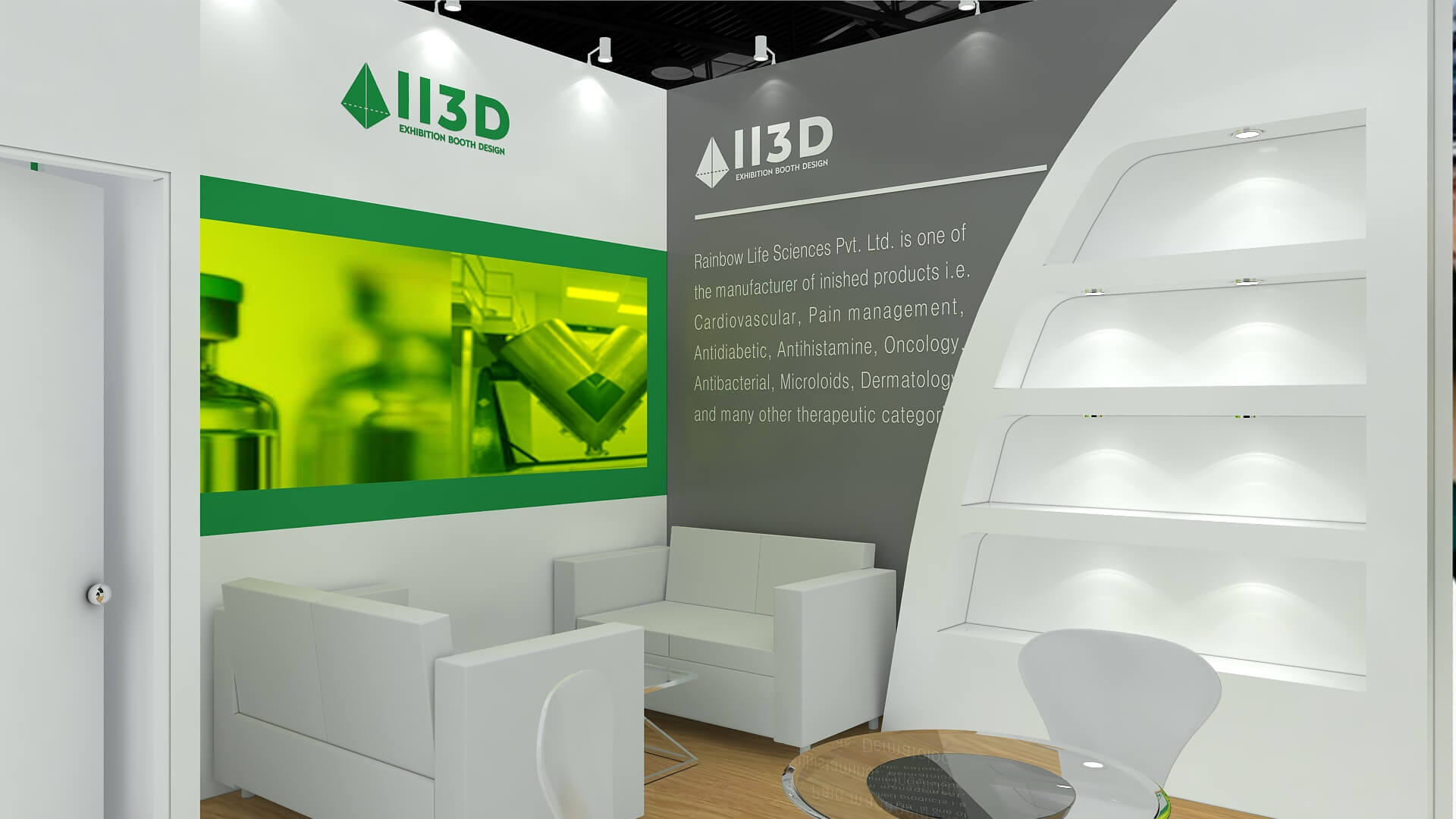 Exhibition Stand Stall One Side Open 5X6 - 3D Model by vivekt478