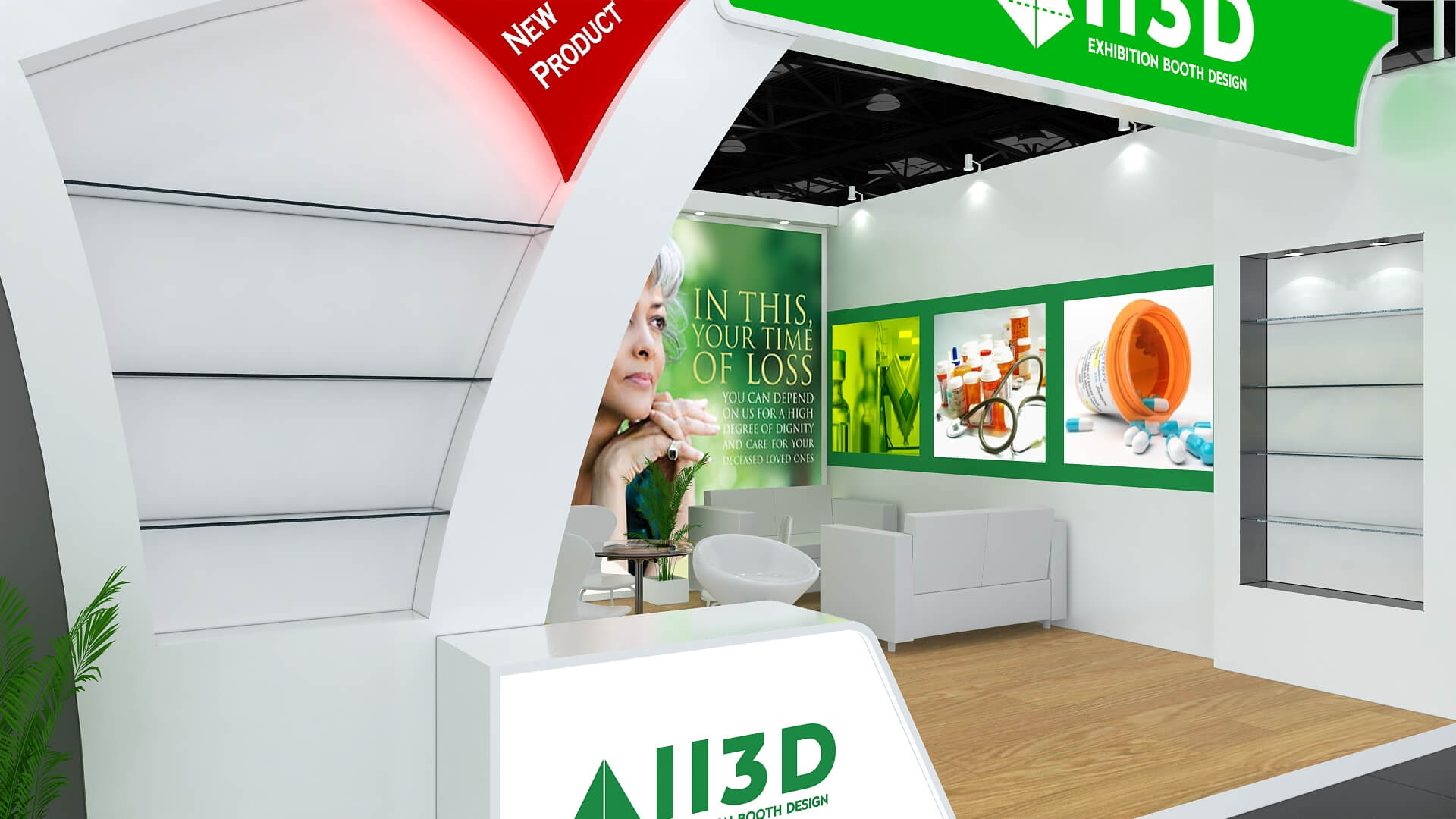 Exhibition Stand Stall One Side Open 5X6 - 3D Model by vivekt478