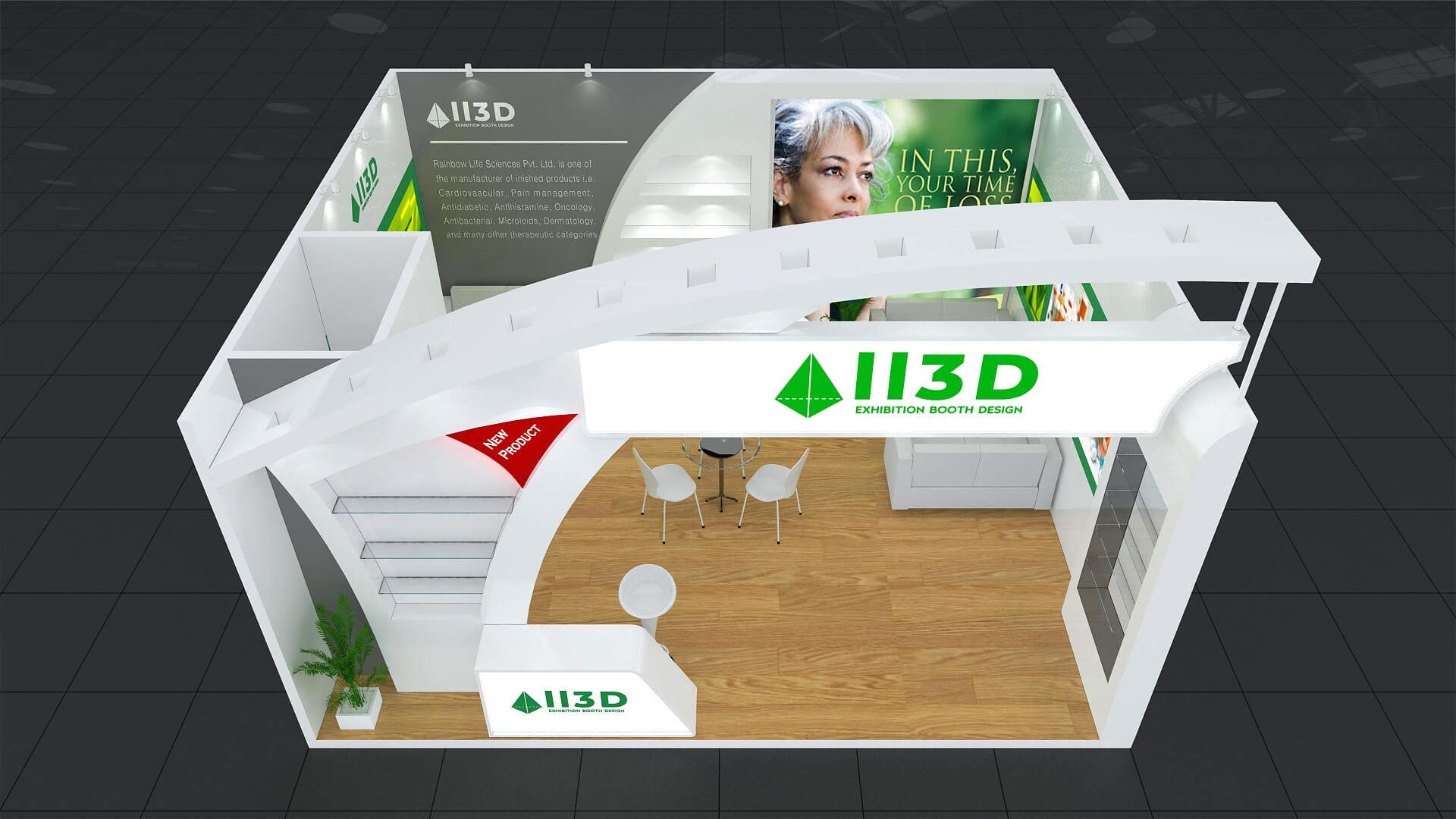 Exhibition Stand Stall One Side Open 5X6 - 3D Model by vivekt478