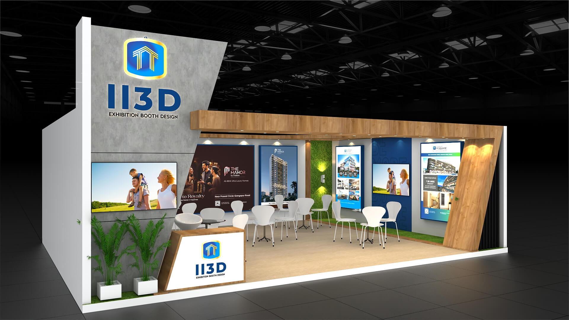 Exhibition Stand Stall One Side Open 8X5 - 3D Model by vivekt478