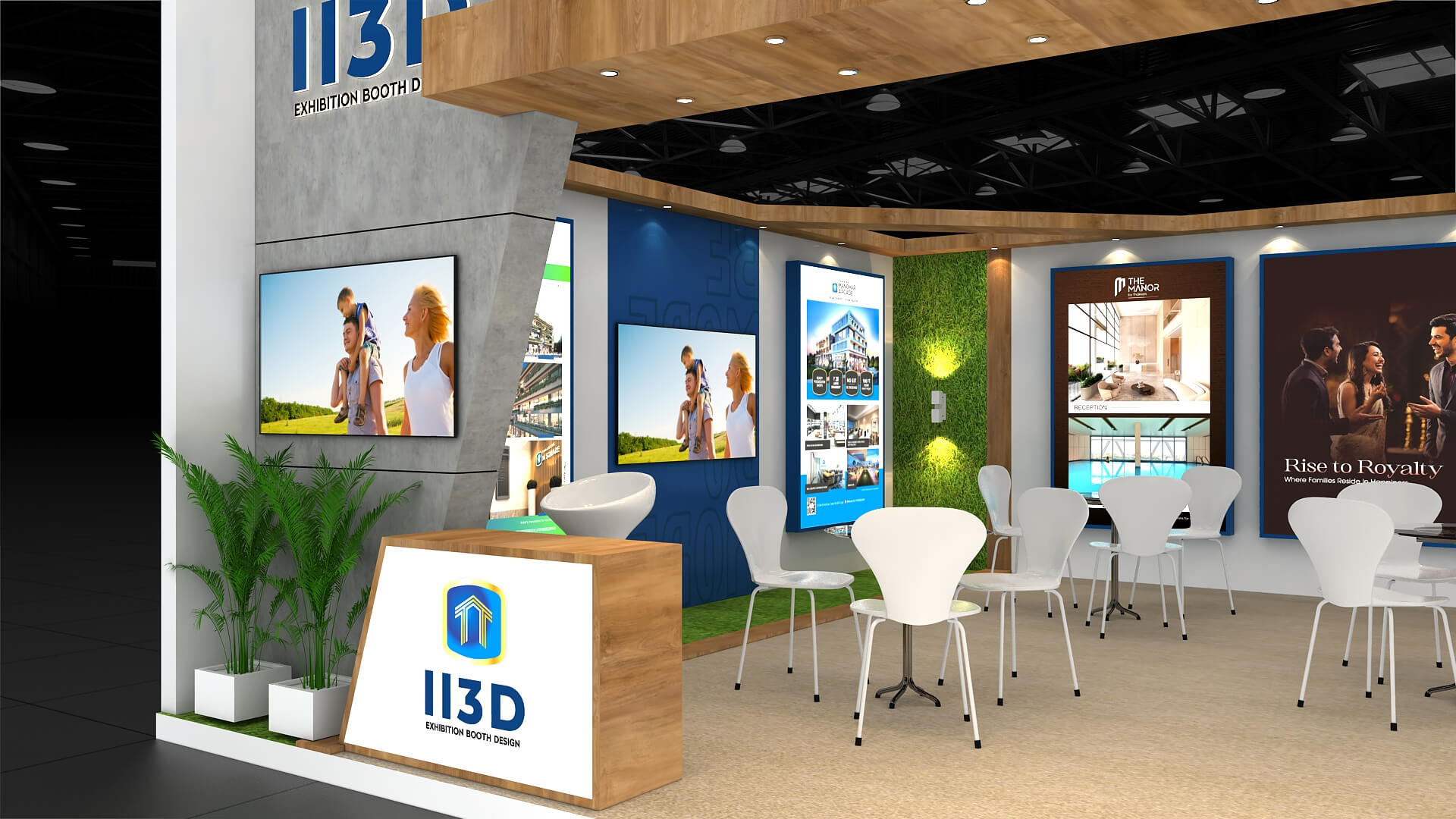 Exhibition Stand Stall One Side Open 8X5 - 3D Model by vivekt478