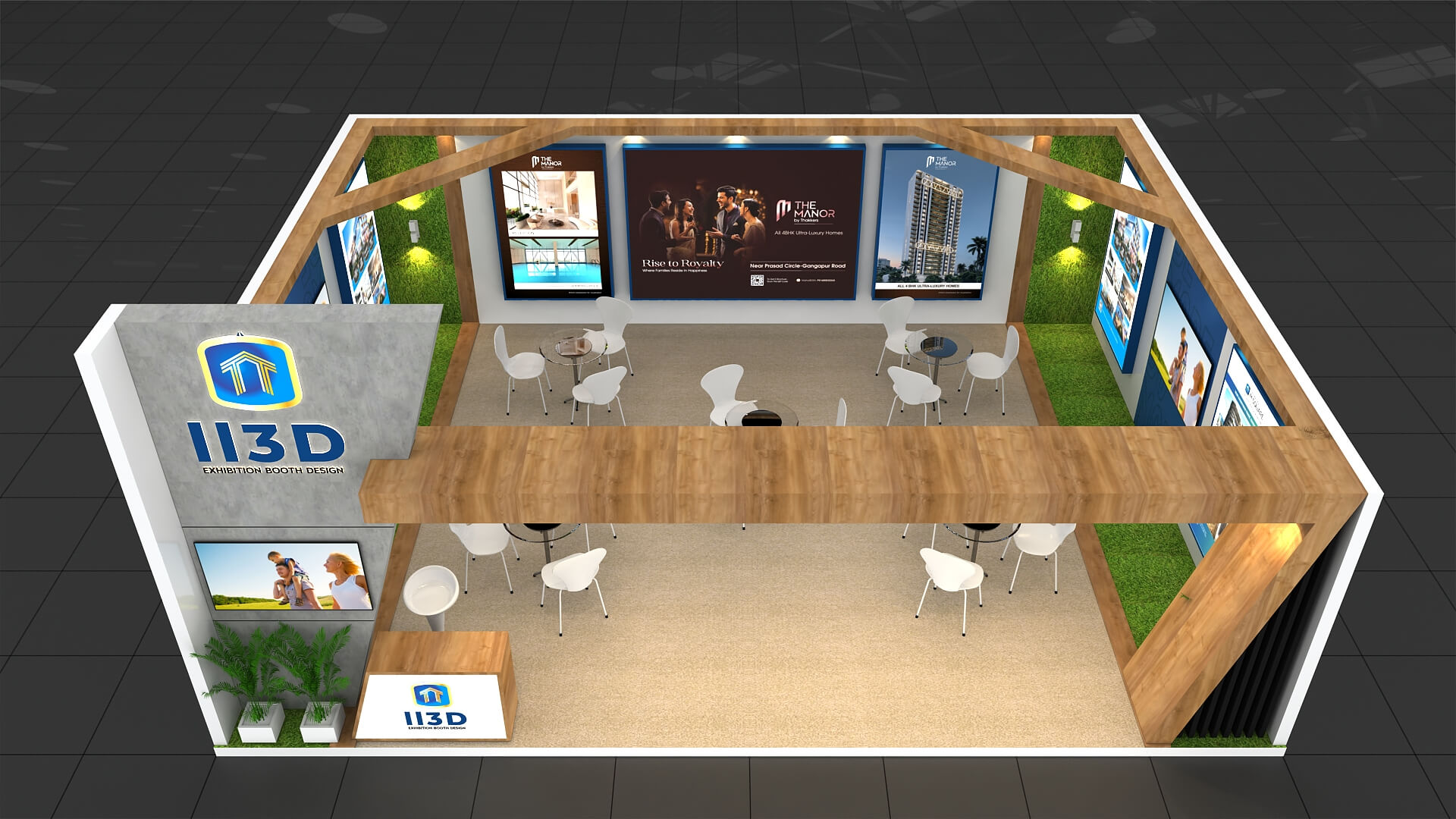 Exhibition Stand Stall One Side Open 8X5 - 3D Model by vivekt478