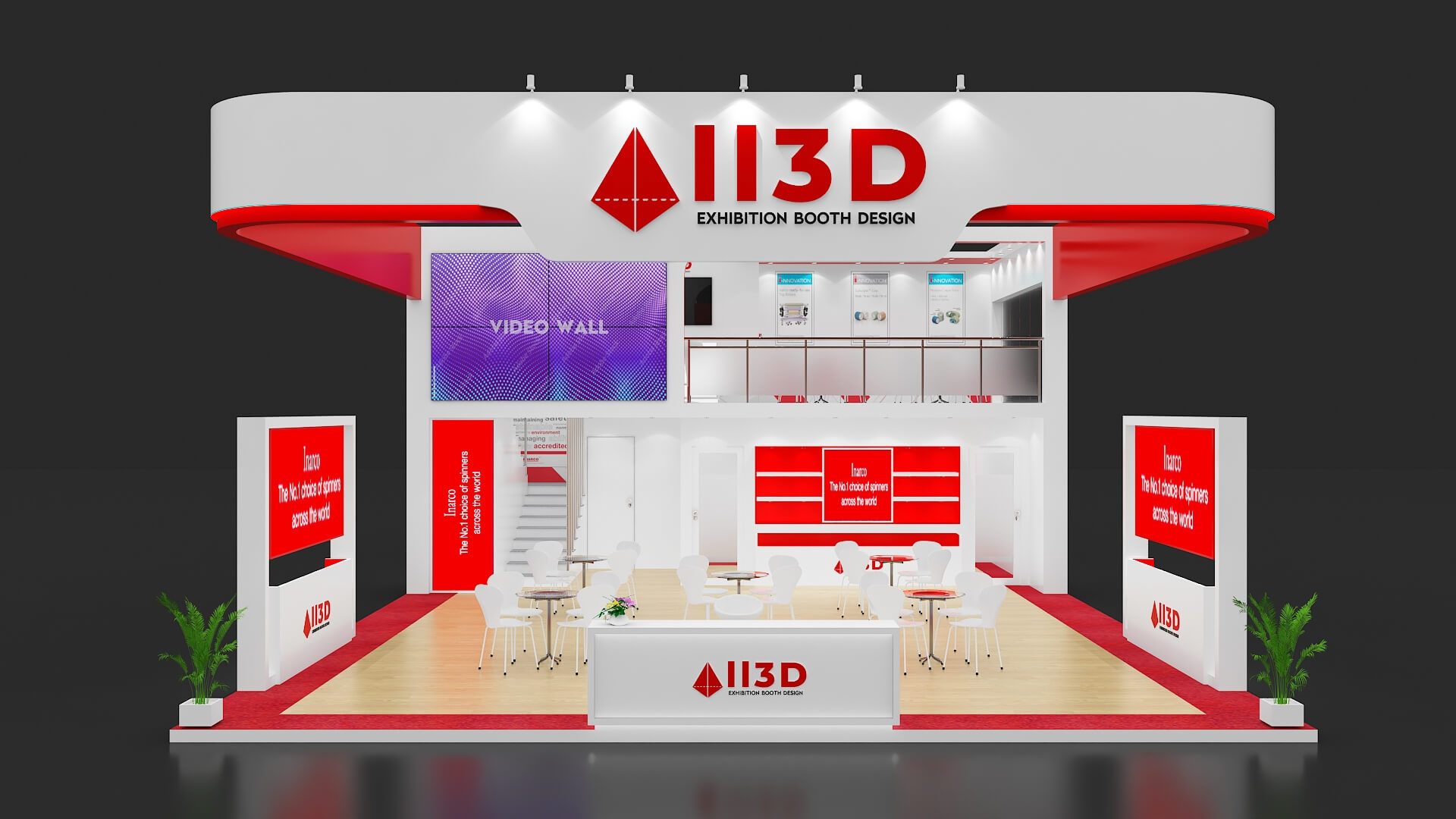Exhibition Stand Stall Three Side Open 12X9 - 3D Model by vivekt478
