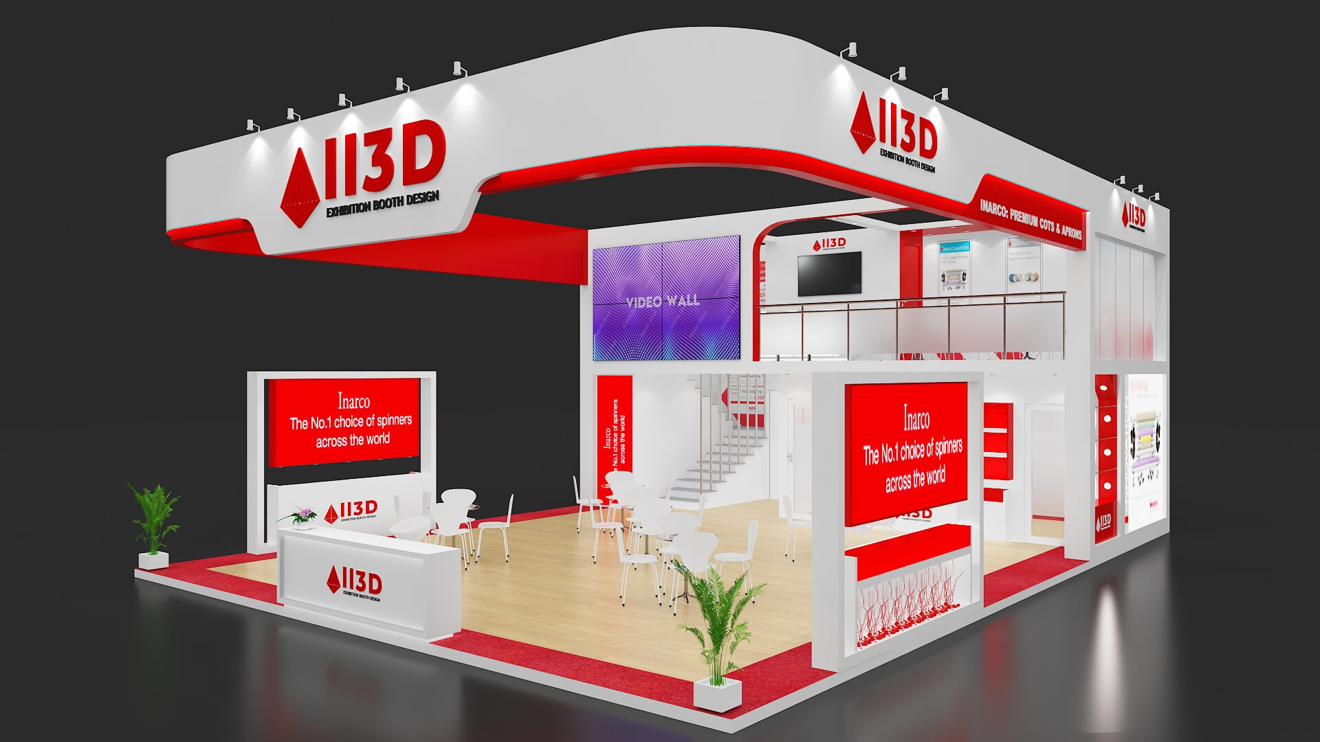 Exhibition Stand Stall Three Side Open 12X9 - 3D Model by vivekt478