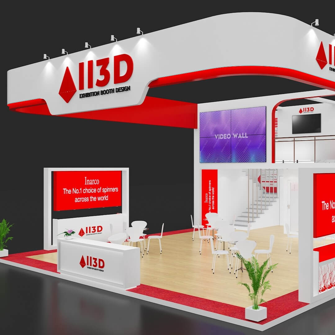 Exhibition Stand Stall Three Side Open 12X9 - 3D Model by vivekt478