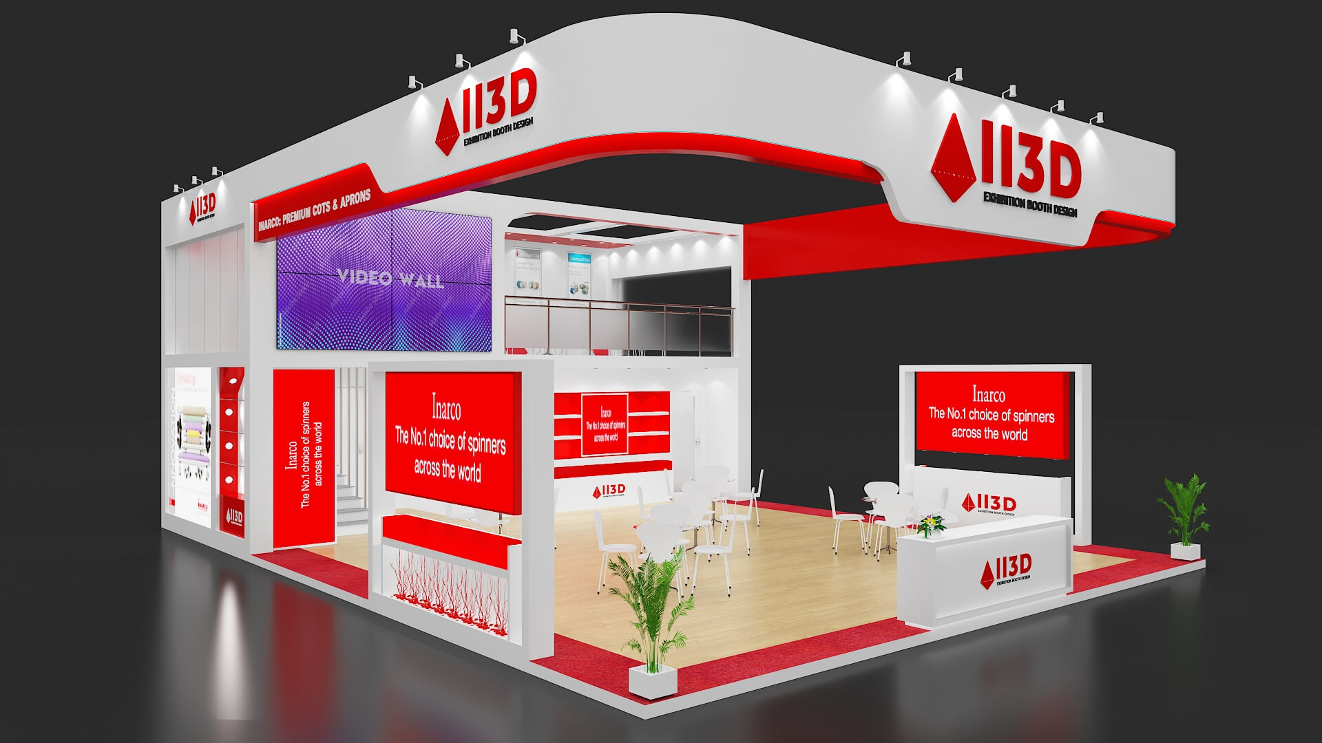 Exhibition Stand Stall Three Side Open 12X9 - 3D Model by vivekt478