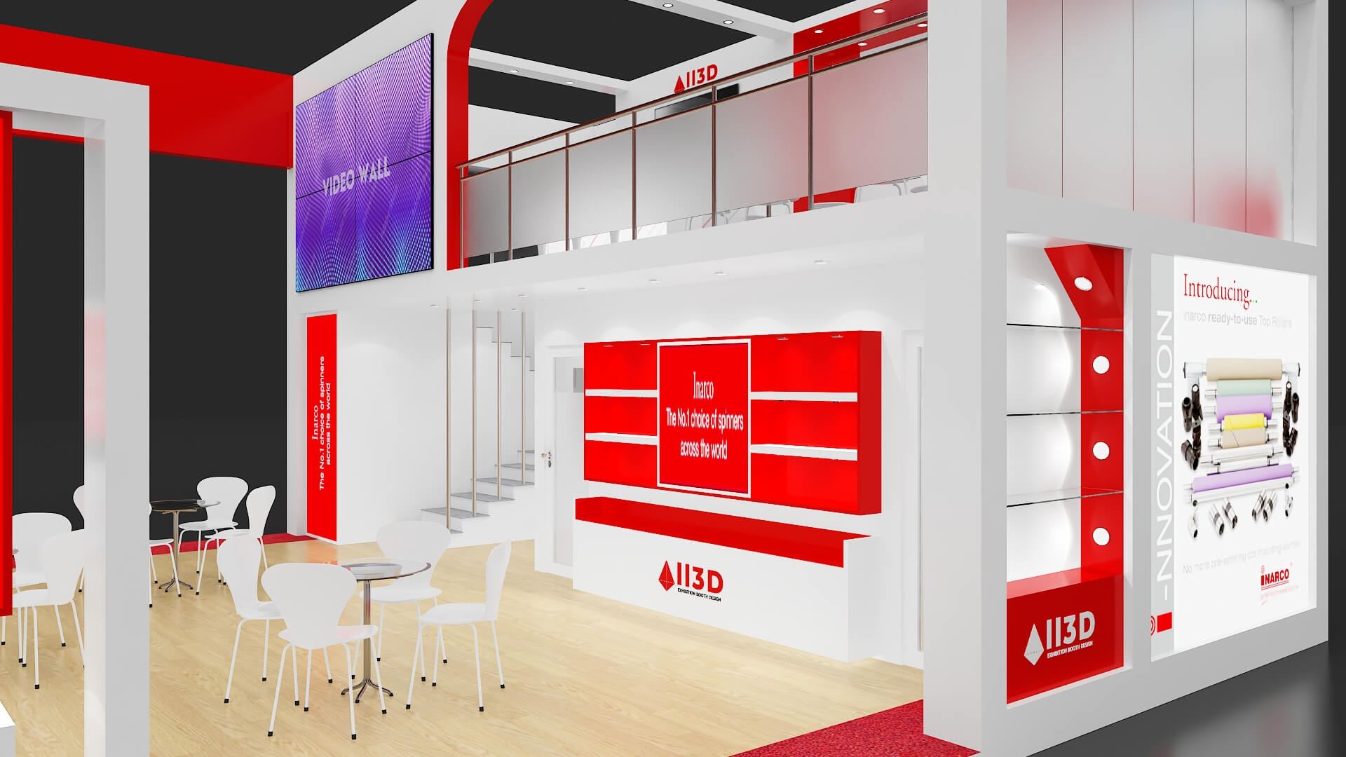 Exhibition Stand Stall Three Side Open 12X9 - 3D Model by vivekt478