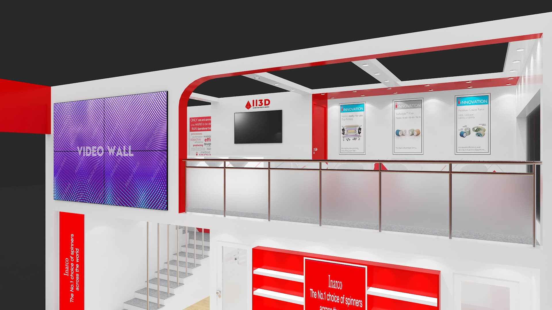 Exhibition Stand Stall Three Side Open 12X9 - 3D Model by vivekt478