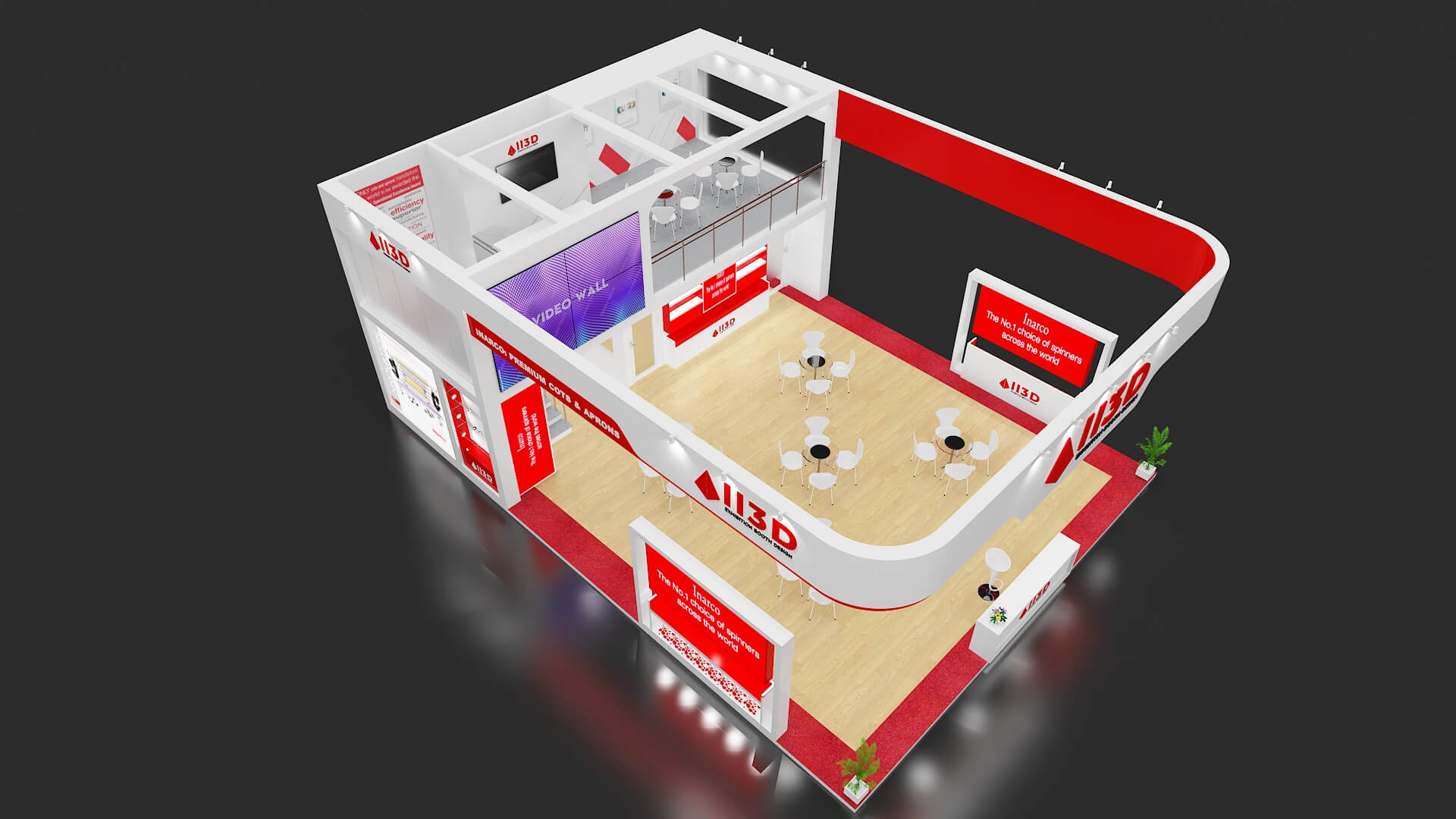 Exhibition Stand Stall Three Side Open 12X9 - 3D Model by vivekt478