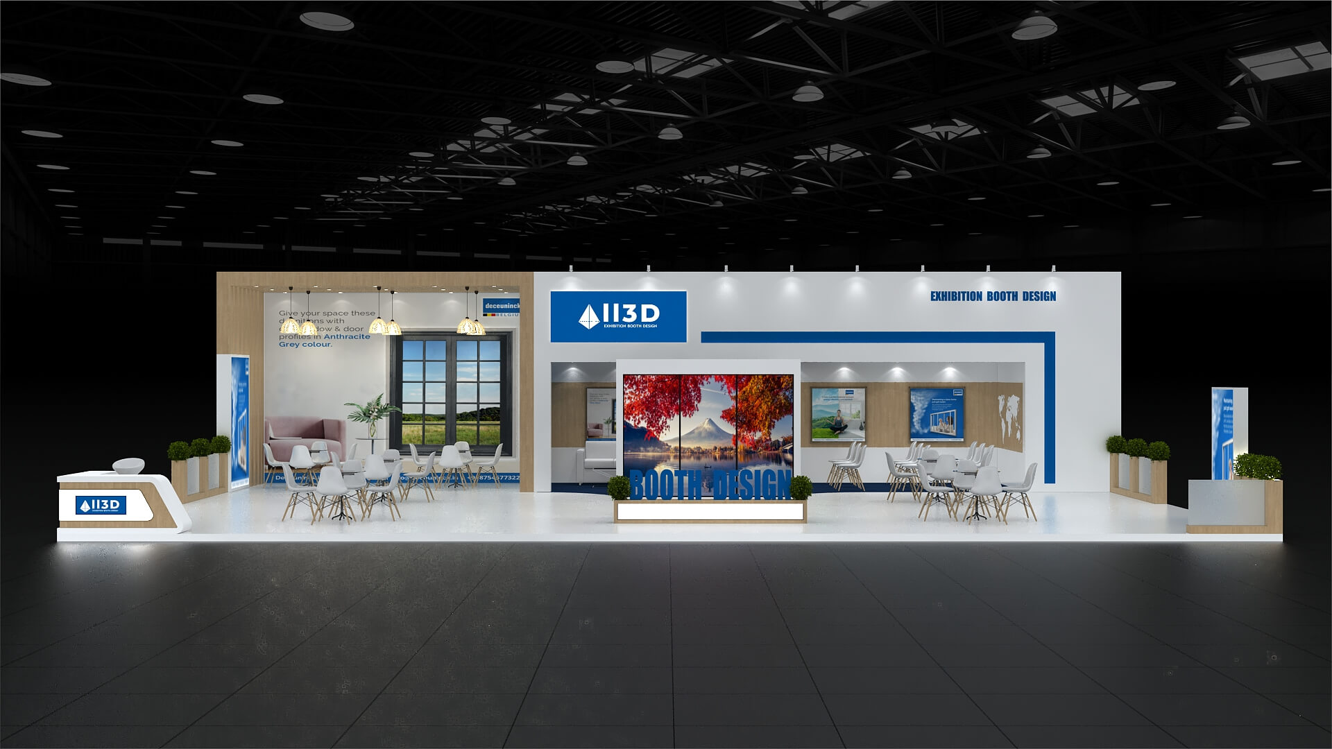 Exhibition Stand Stall Three Side Open 16X10 - 3D Model by vivekt478