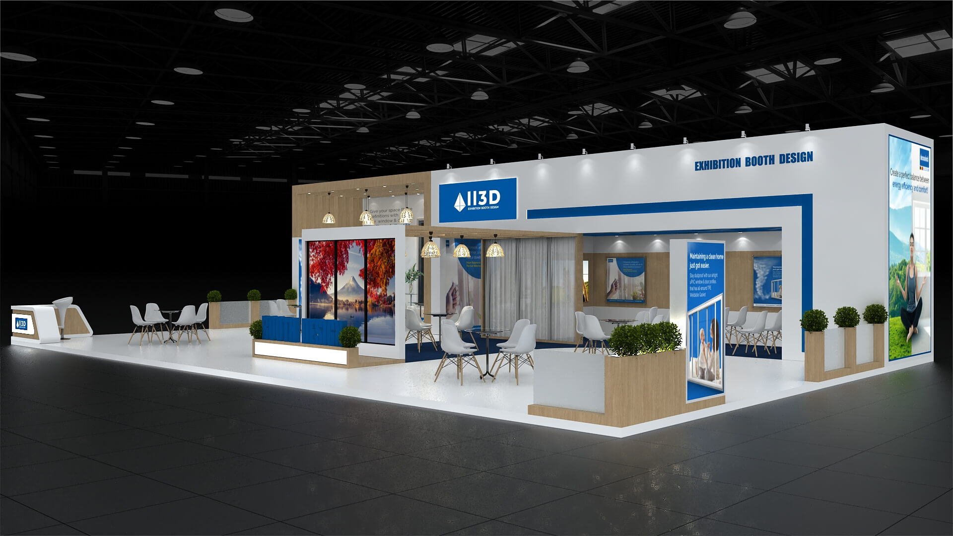 Exhibition Stand Stall Three Side Open 16X10 - 3D Model by vivekt478
