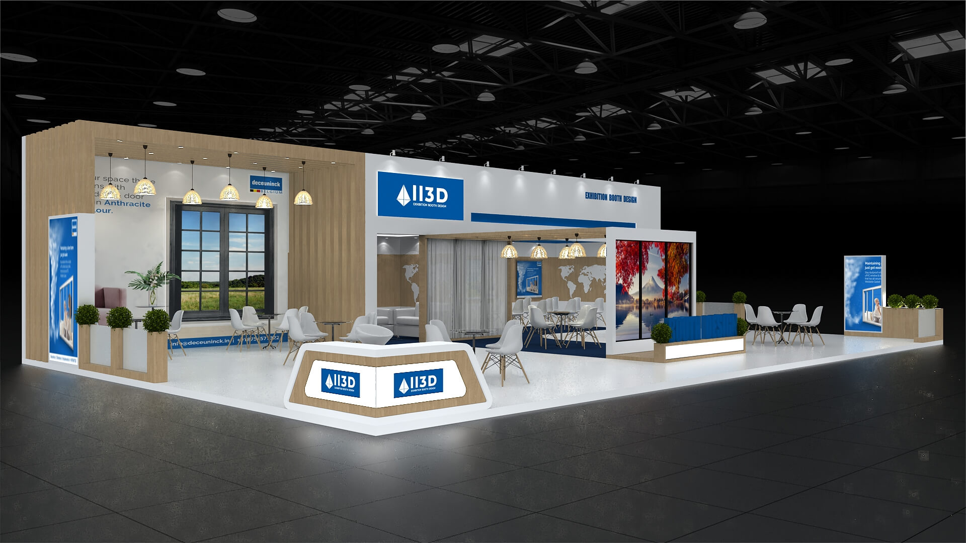 Exhibition Stand Stall Three Side Open 16X10 - 3D Model by vivekt478