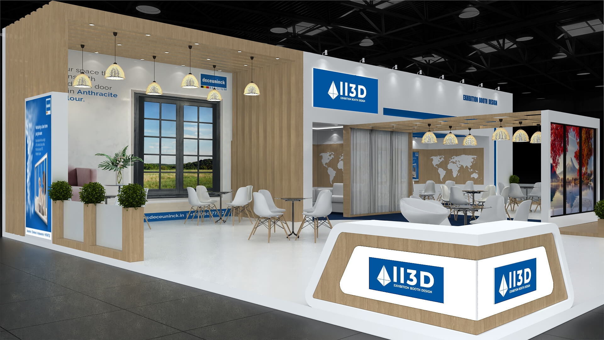 Exhibition Stand Stall Three Side Open 16X10 - 3D Model by vivekt478