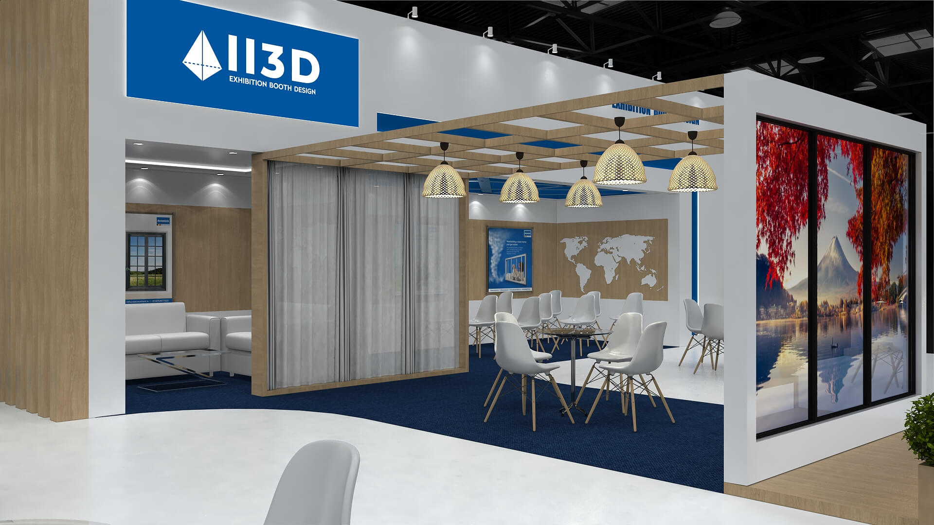 Exhibition Stand Stall Three Side Open 16X10 - 3D Model by vivekt478