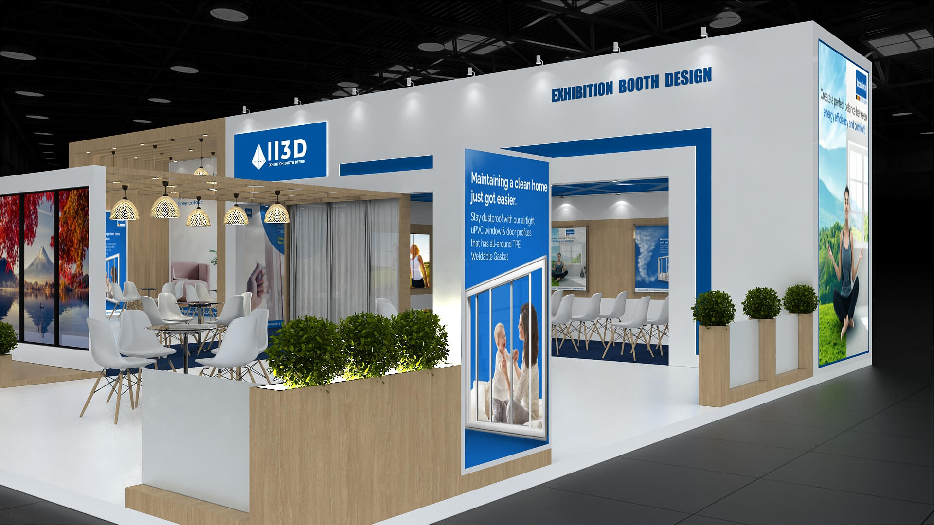 Exhibition Stand Stall Three Side Open 16X10 - 3D Model by vivekt478