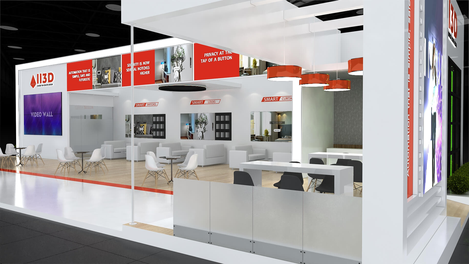 Exhibition Stand Stall Three Side Open 20X9 - 3D Model by vivekt478