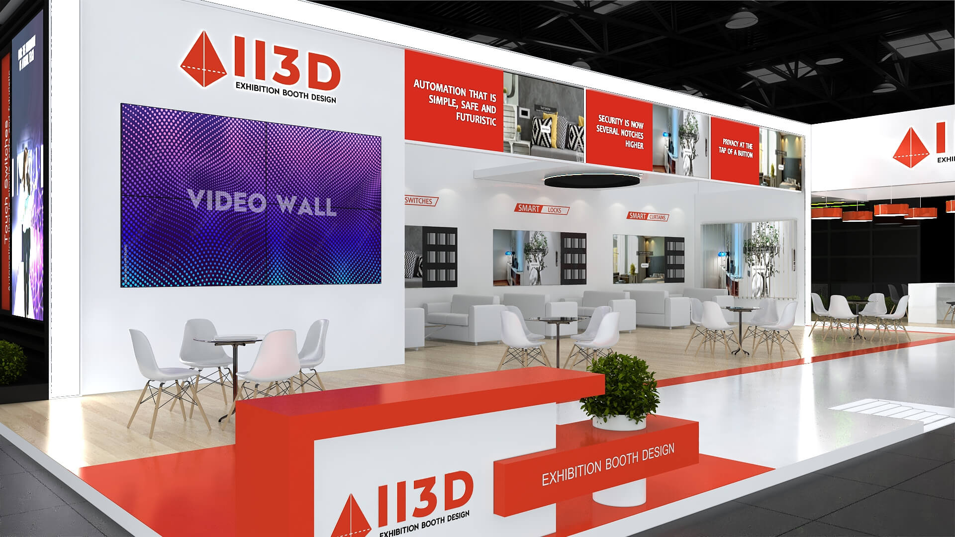 Exhibition Stand Stall Three Side Open 20X9 - 3D Model by vivekt478