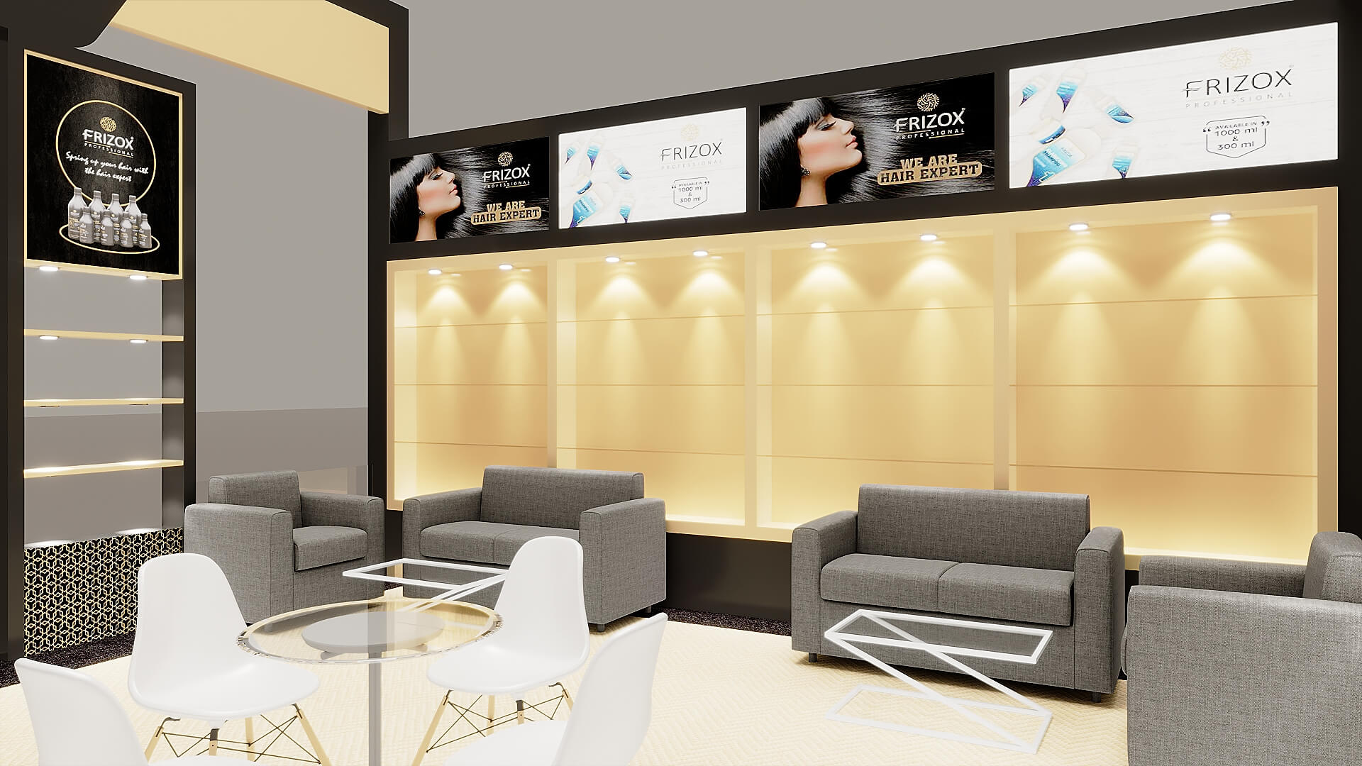 Exhibition Stand Stall Three Side Open 6X6 - 3D Model by vivekt478