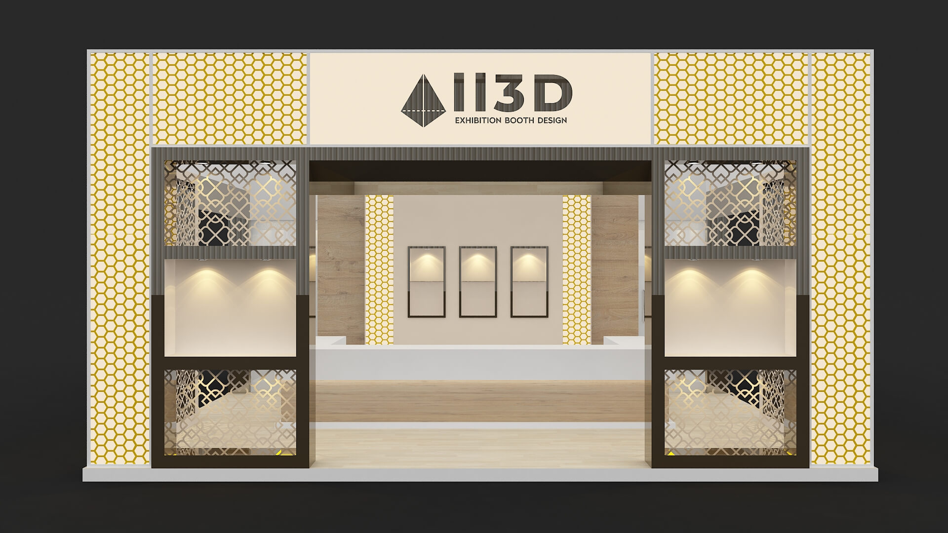 Exhibition Stand Stall Three Side Open 6X6 - 3D Model by vivekt478