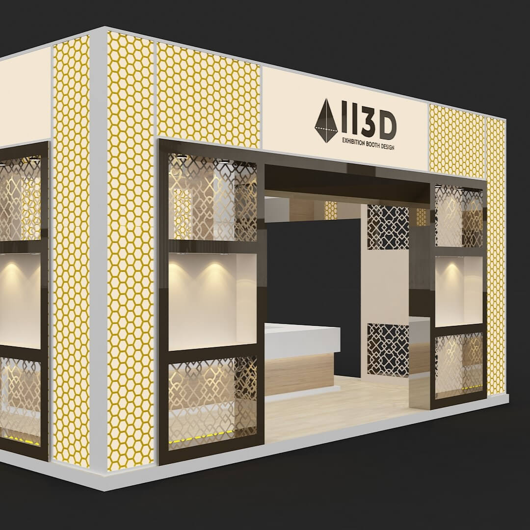 Exhibition Stand Stall Three Side Open 6X6 - 3D Model by vivekt478