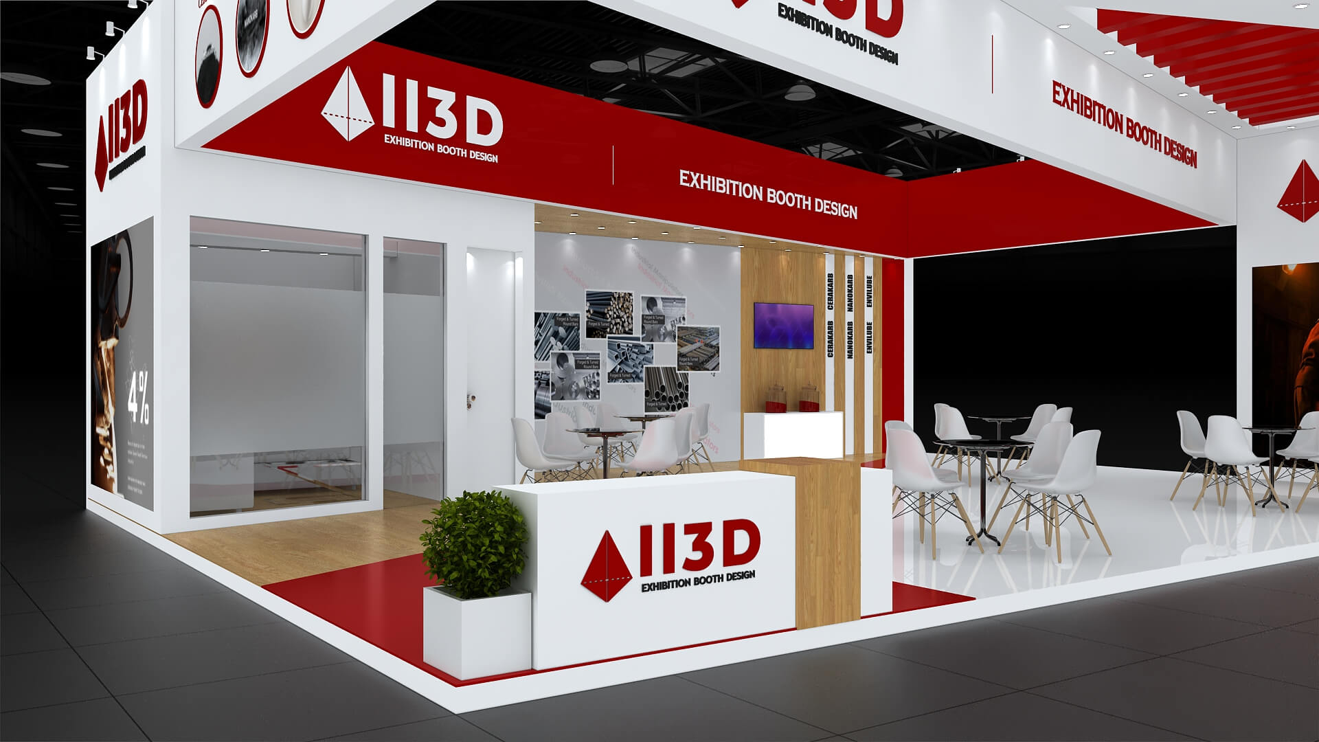 Exhibition Stand Stall Three Side Open 8X10 - 3D Model by vivekt478