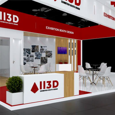 Exhibition Stand Stall Three Side Open 8X10 - 3D Model by vivekt478