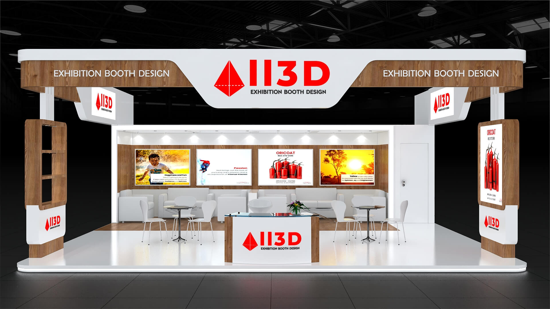Exhibition Stand Stall Three Side Open 8X7 - 3D Model by vivekt478