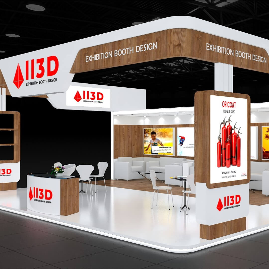 Exhibition Stand Stall Three Side Open 8X7 - 3D Model by vivekt478