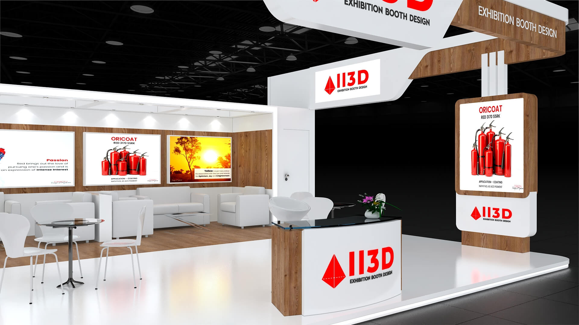 Exhibition Stand Stall Three Side Open 8X7 - 3D Model by vivekt478