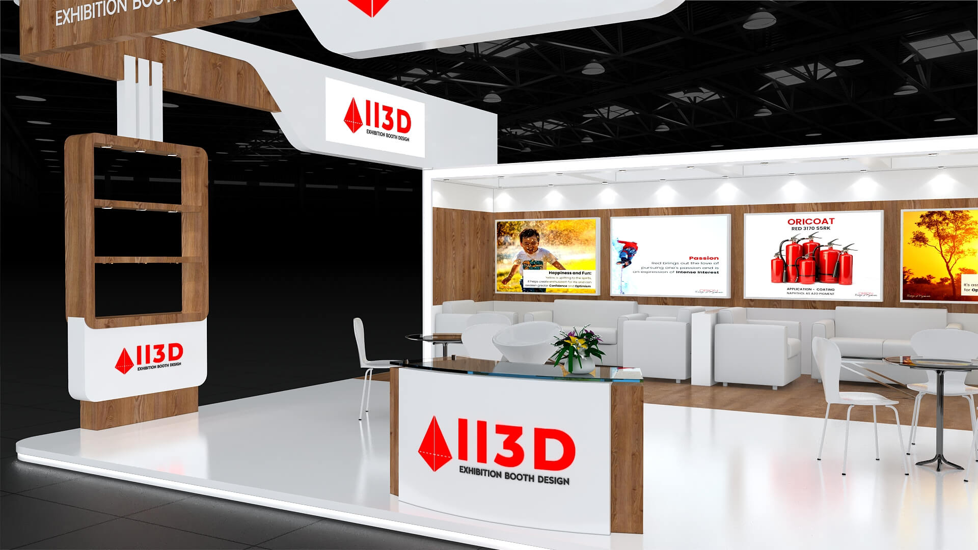 Exhibition Stand Stall Three Side Open 8X7 - 3D Model by vivekt478