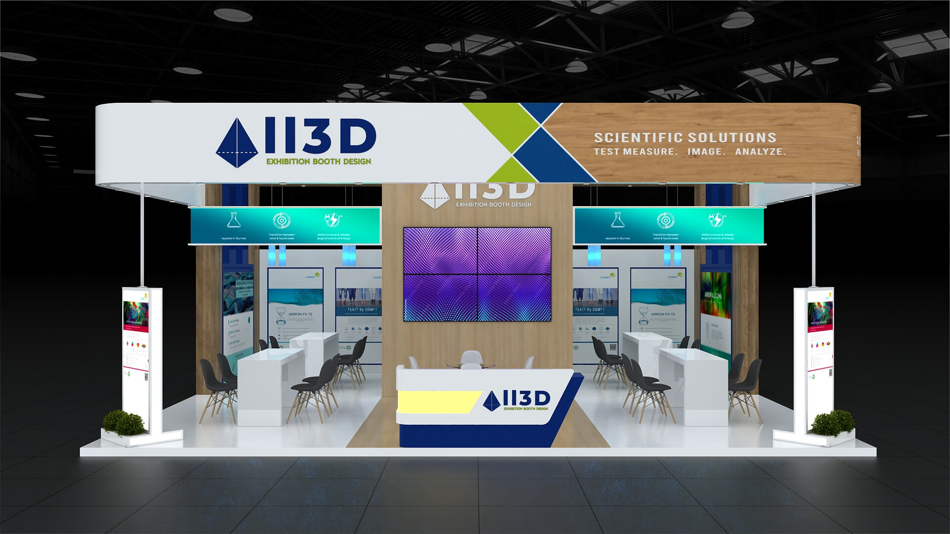 Exhibition Stand Stall Three Side Open 8X9 - 3D Model by vivekt478