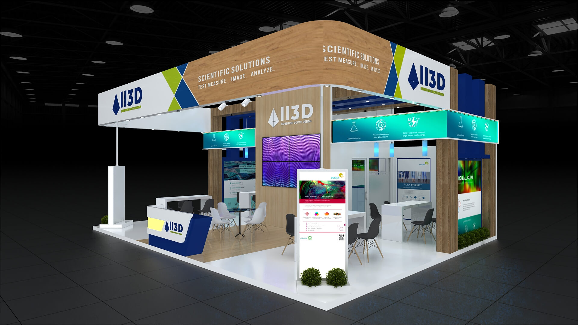 Exhibition Stand Stall Three Side Open 8X9 - 3D Model by vivekt478