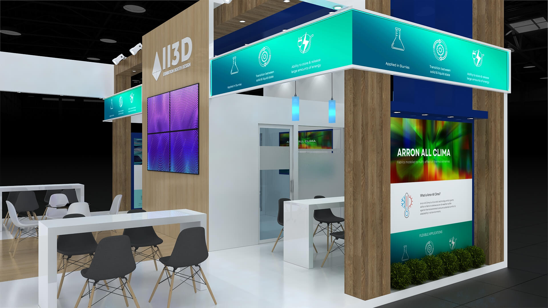 Exhibition Stand Stall Three Side Open 8X9 - 3D Model by vivekt478