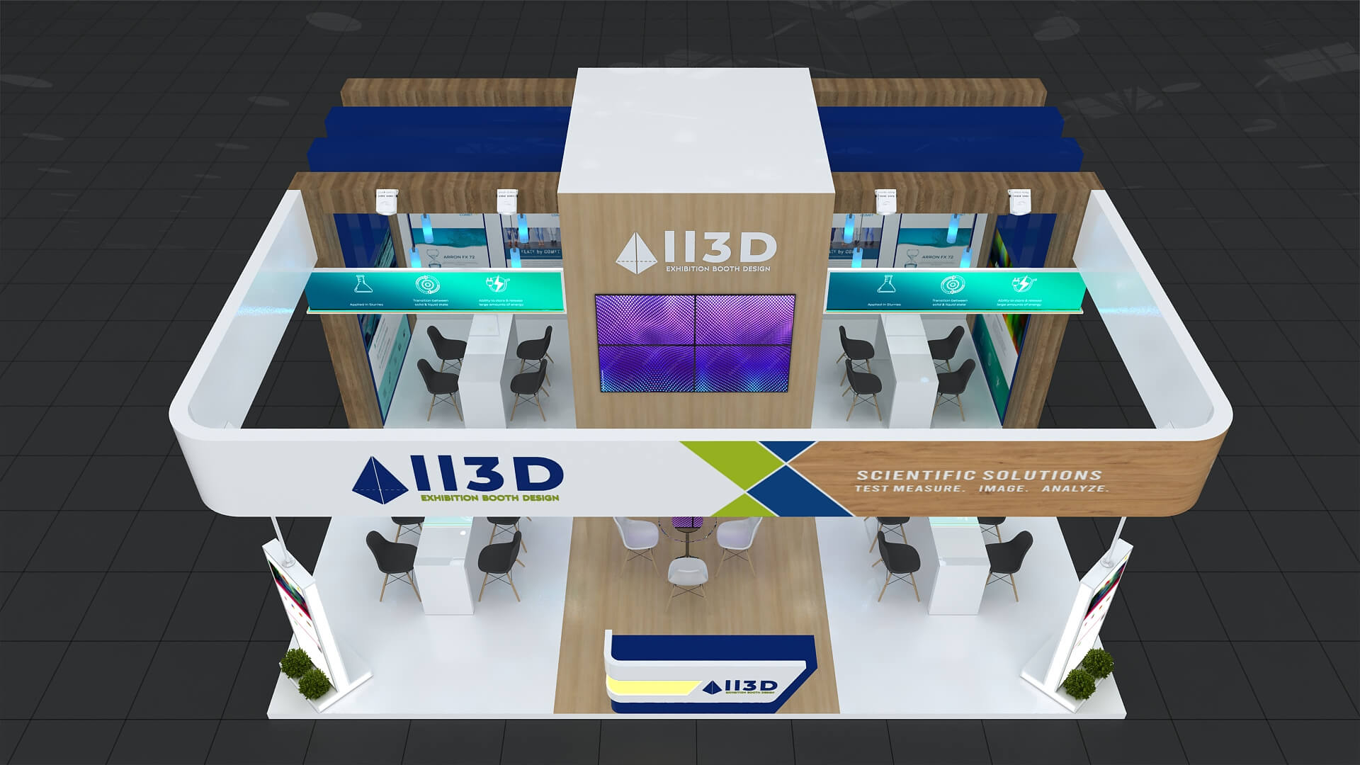 Exhibition Stand Stall Three Side Open 8X9 - 3D Model by vivekt478