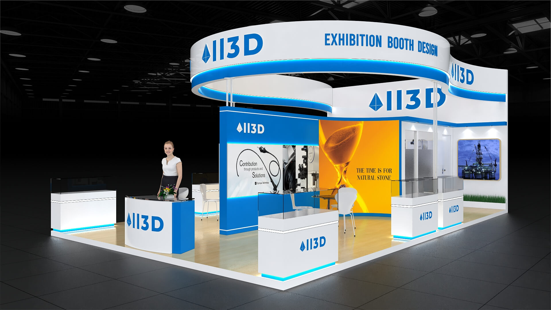 Exhibition Stand Stall Three Side Open 9X6 - 3D Model by vivekt478