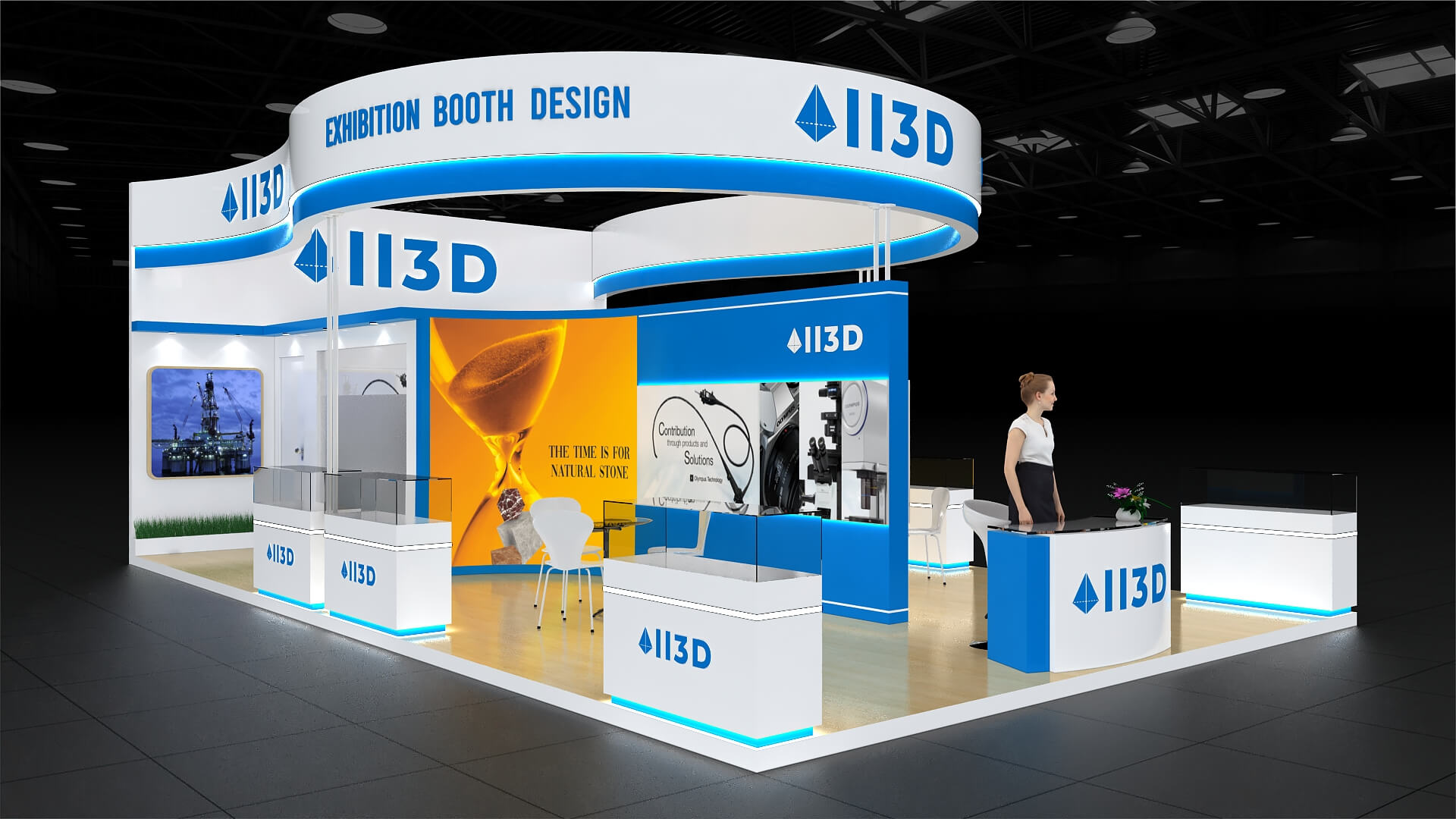 Exhibition Stand Stall Three Side Open 9X6 - 3D Model by vivekt478