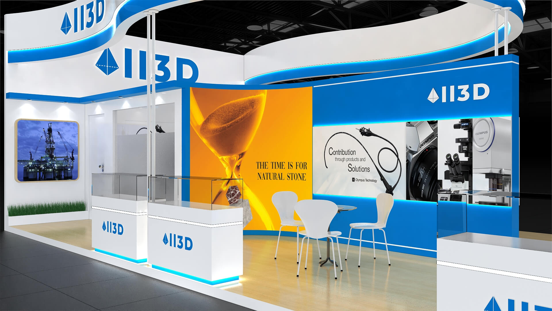 Exhibition Stand Stall Three Side Open 9X6 - 3D Model by vivekt478