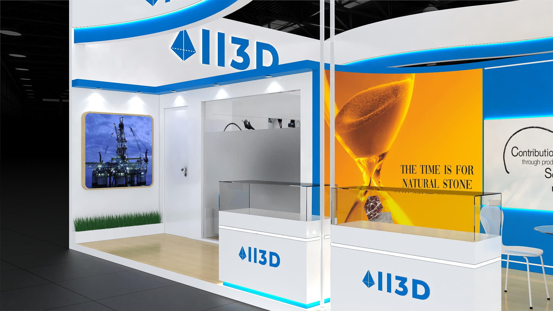 Exhibition Stand Stall Three Side Open 9X6 - 3D Model by vivekt478