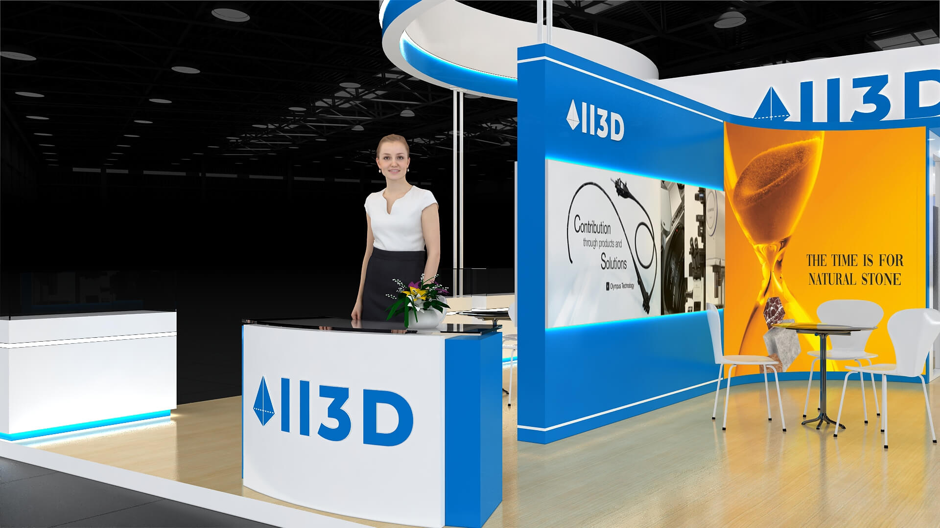 Exhibition Stand Stall Three Side Open 9X6 - 3D Model by vivekt478
