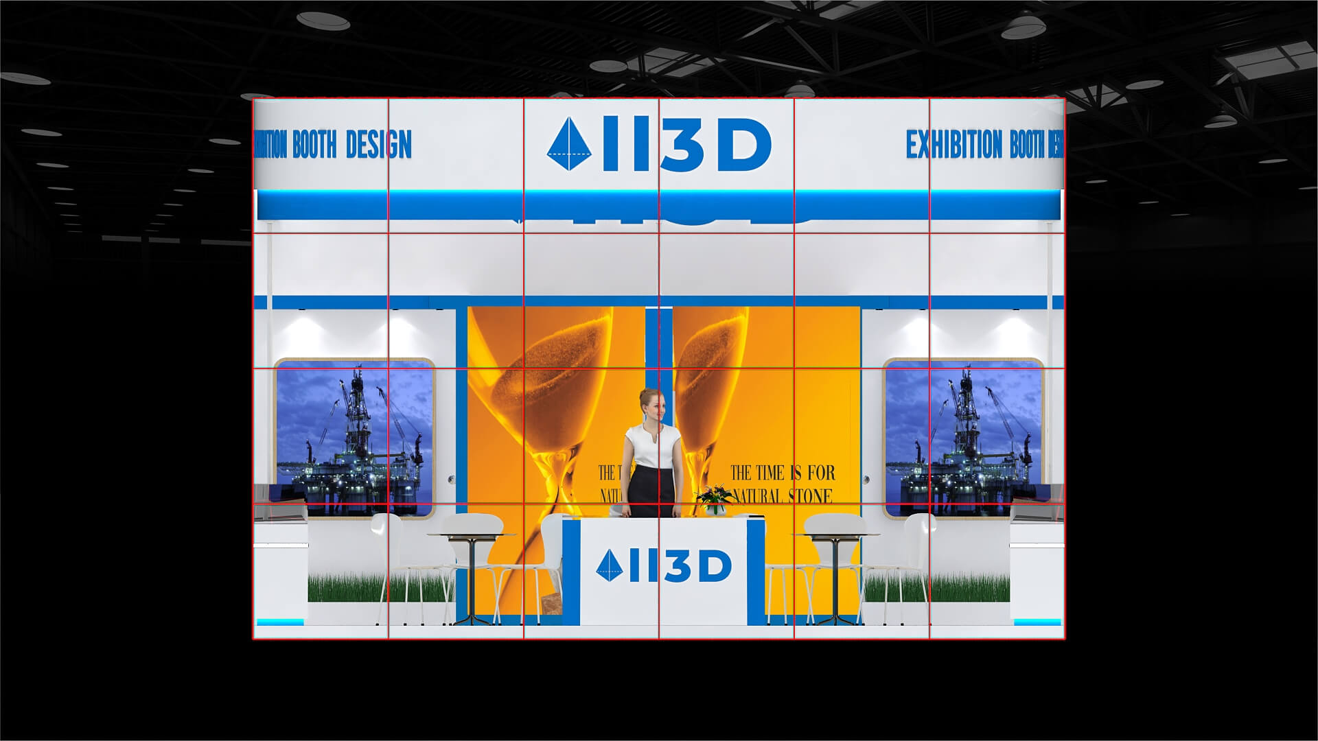 Exhibition Stand Stall Three Side Open 9X6 - 3D Model by vivekt478