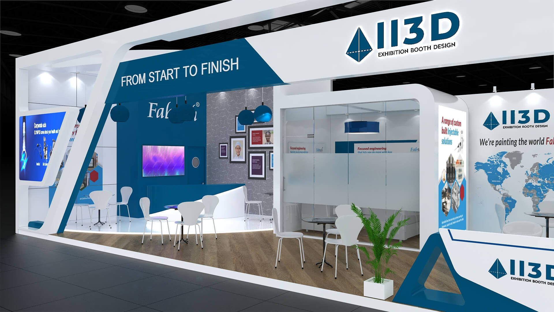 Exhibition Stand Stall Two Side Open 11X5 - 3D Model by vivekt478