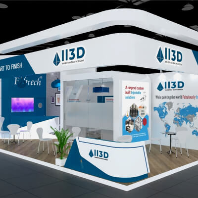 Exhibition Stand Stall Two Side Open 11X5 - 3D Model by vivekt478
