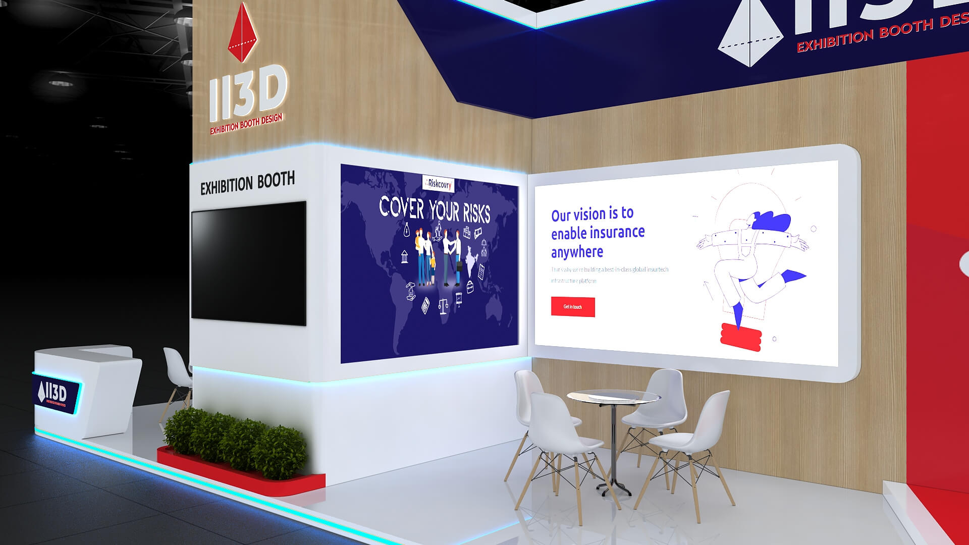 Exhibition Stand Stall Two Side Open 12X3 - 3D Model by vivekt478