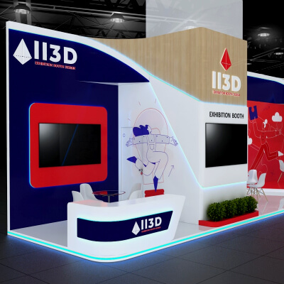 Exhibition Stand Stall Two Side Open 12X3 - 3D Model by vivekt478