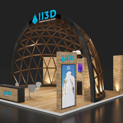 Exhibition Stand Stall Two Side Open 7X7 - 3D Model by vivekt478