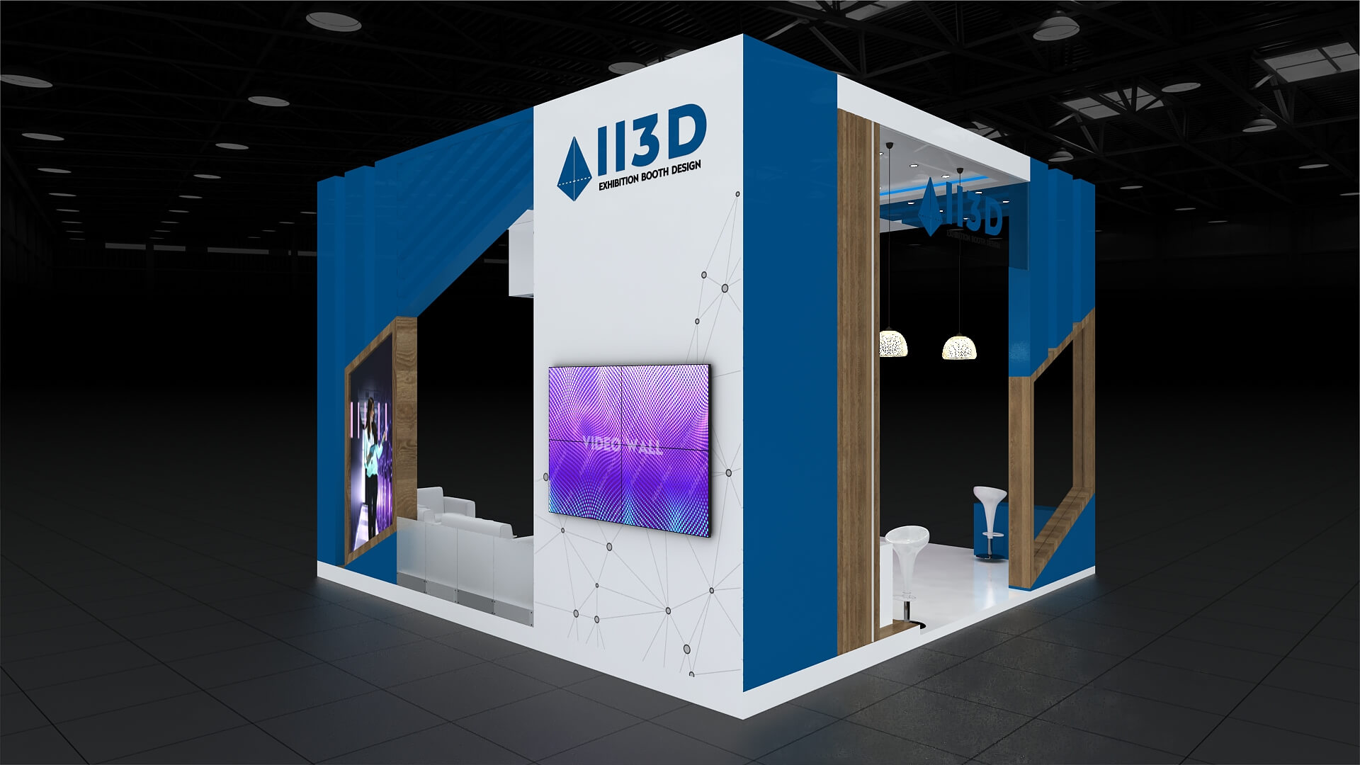 Exhibition Stand Stall Two Side Open 7X7 - 3D Model by vivekt478