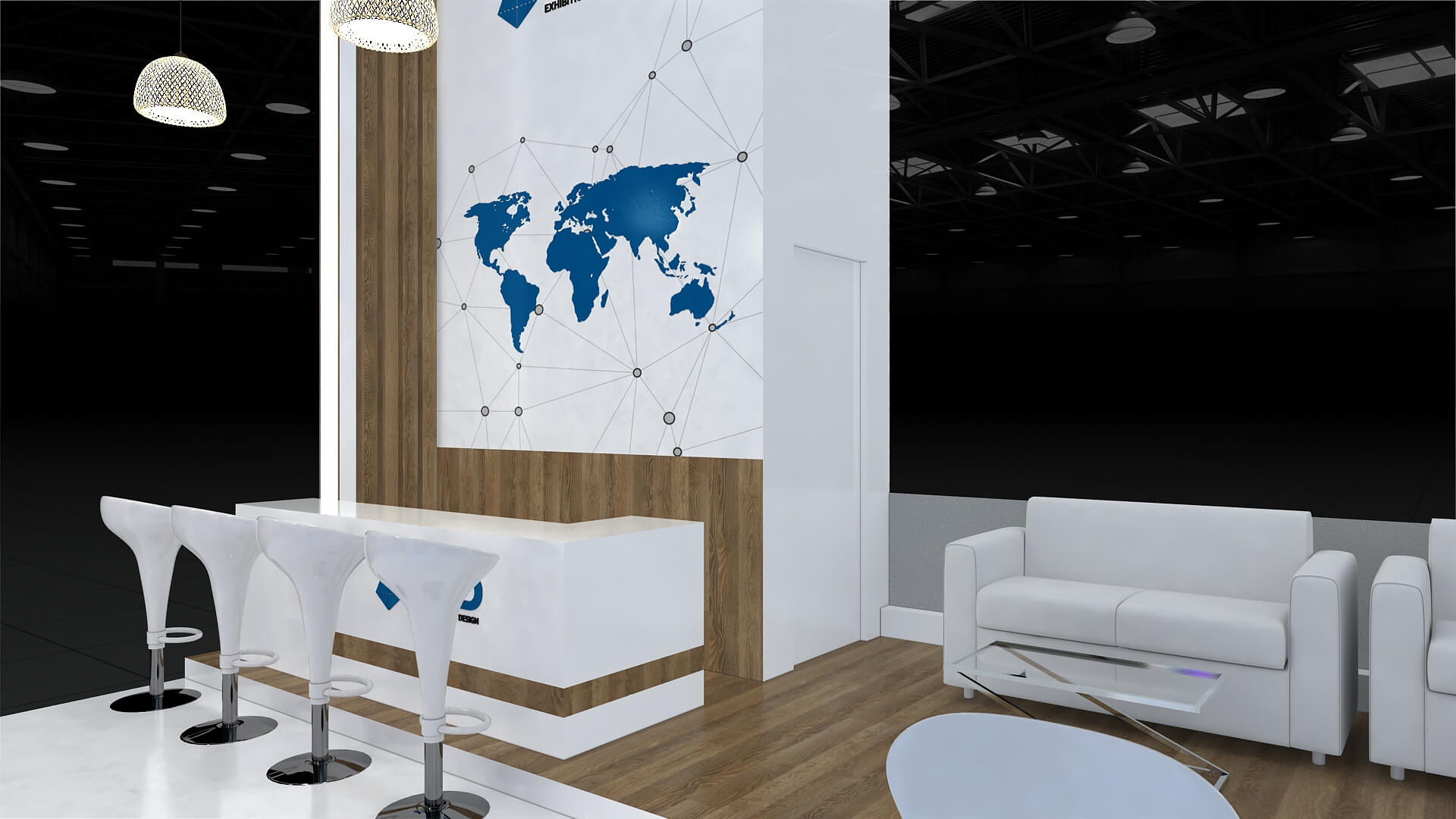 Exhibition Stand Stall Two Side Open 7X7 - 3D Model by vivekt478