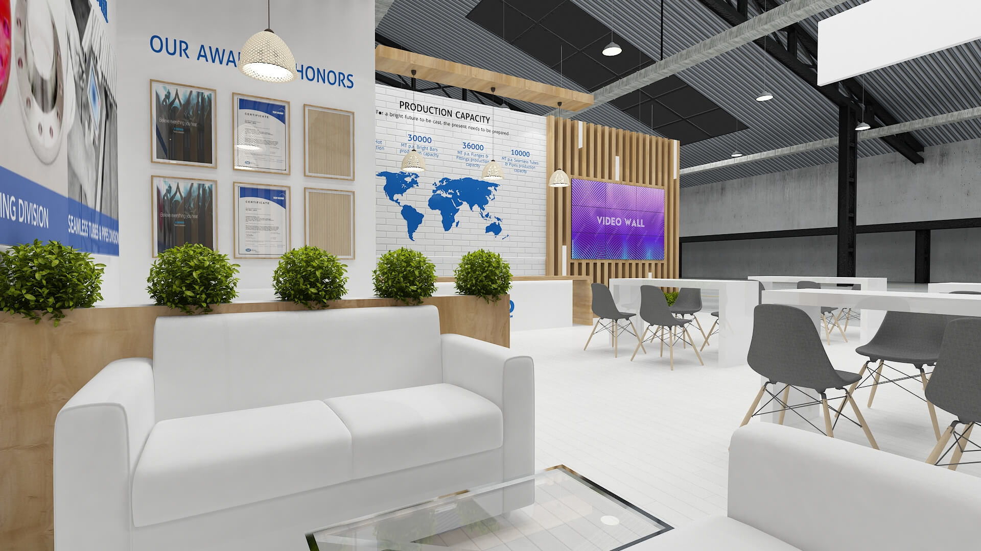 Exhibition Stand Stall Two Side Open 8X10 With Hall - 3D Model by vivekt478