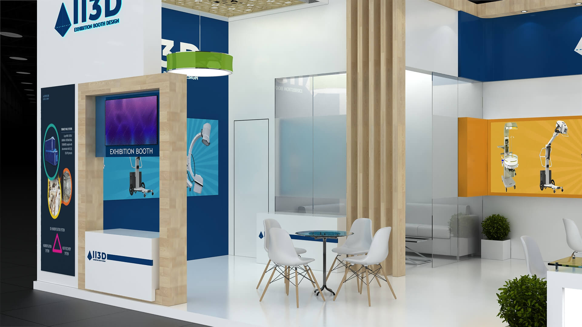 Exhibition Stand Stall Two Side Open 8X6 - 3D Model by vivekt478